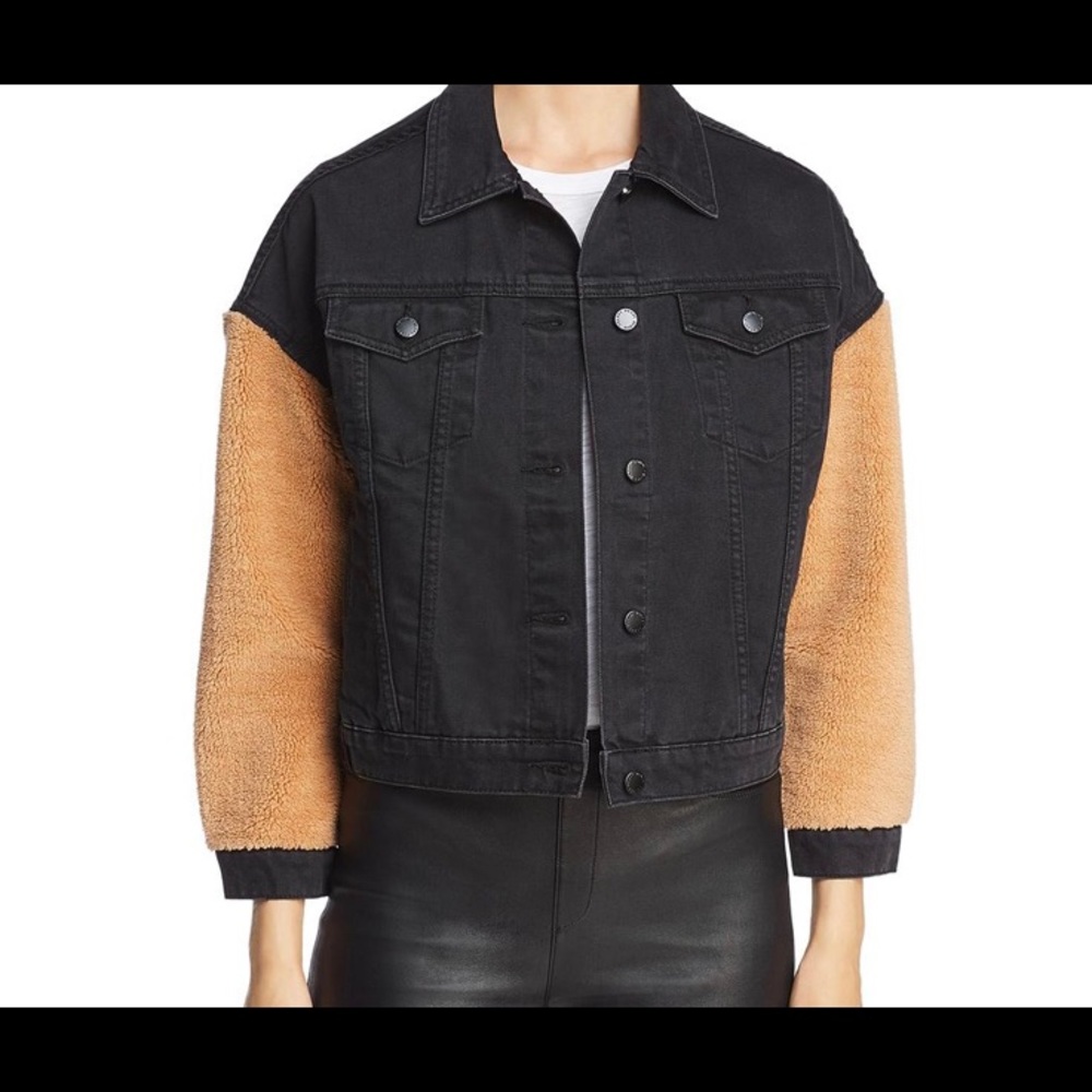 Velvet Heart Denim Jacket With Tan Fur Sleeves - Gem